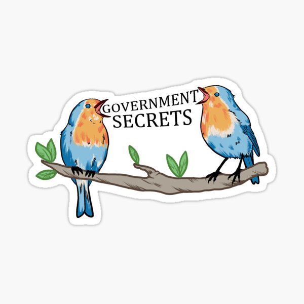 "GOVERNMENT SECRETS birds aren't real" Sticker for Sale by ...