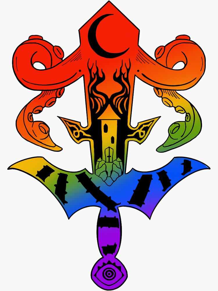"Rainbow Pride Remus Sanders Emblem" Sticker by jay-girl | Redbubble