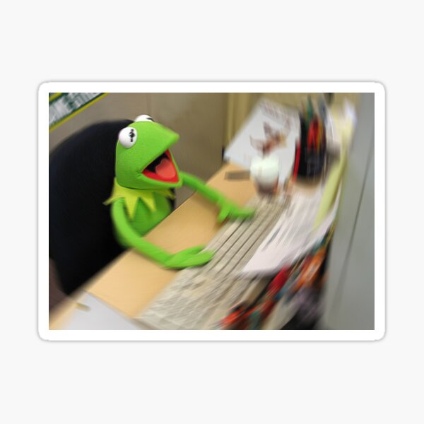 "Shocked Kermit Computer" Sticker for Sale by OP4444 | Redbubble