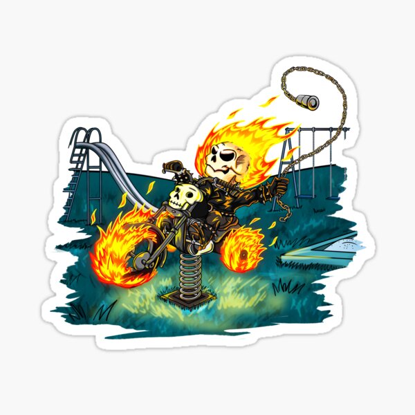 "Baby Ghost Rider" Sticker for Sale by MoonlitEnvy | Redbubble