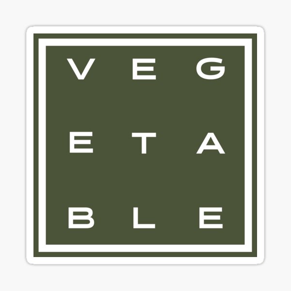 "Vegetable - 9 Letter Word Food" Sticker for Sale by Magic-Moon | Redbubble
