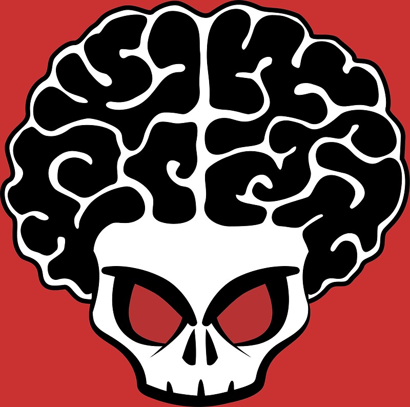 "Afro Skull Brain" by pixelpuppetz | Redbubble