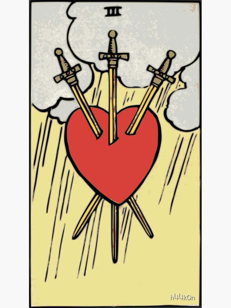 "Swords Tarot Card Heart Minor Arcana " Sticker for Sale by h44k0n ...