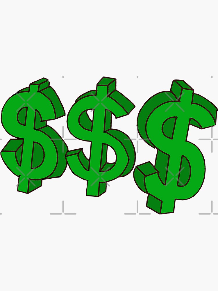 "Money sign [Monopoly] Money Sign BLACK" Sticker for Sale by dumefro ...