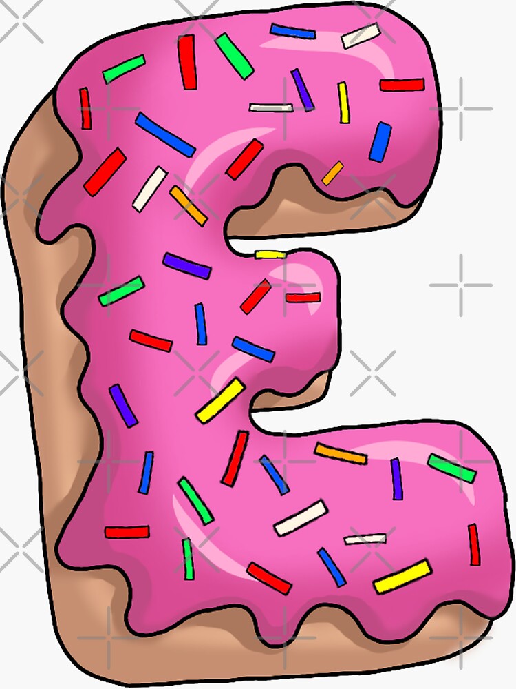 "Donut letter E" Sticker for Sale by azracaus | Redbubble