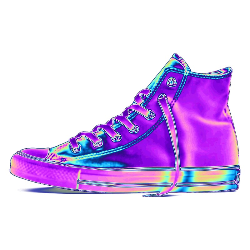 "Purple Holographic Sneaker" by dinaaaaaah | Redbubble