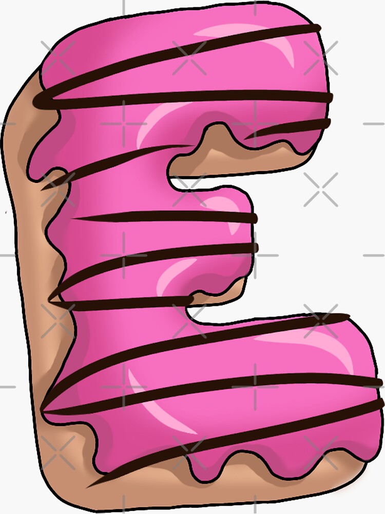 "Donut letter E" Sticker for Sale by azracaus | Redbubble