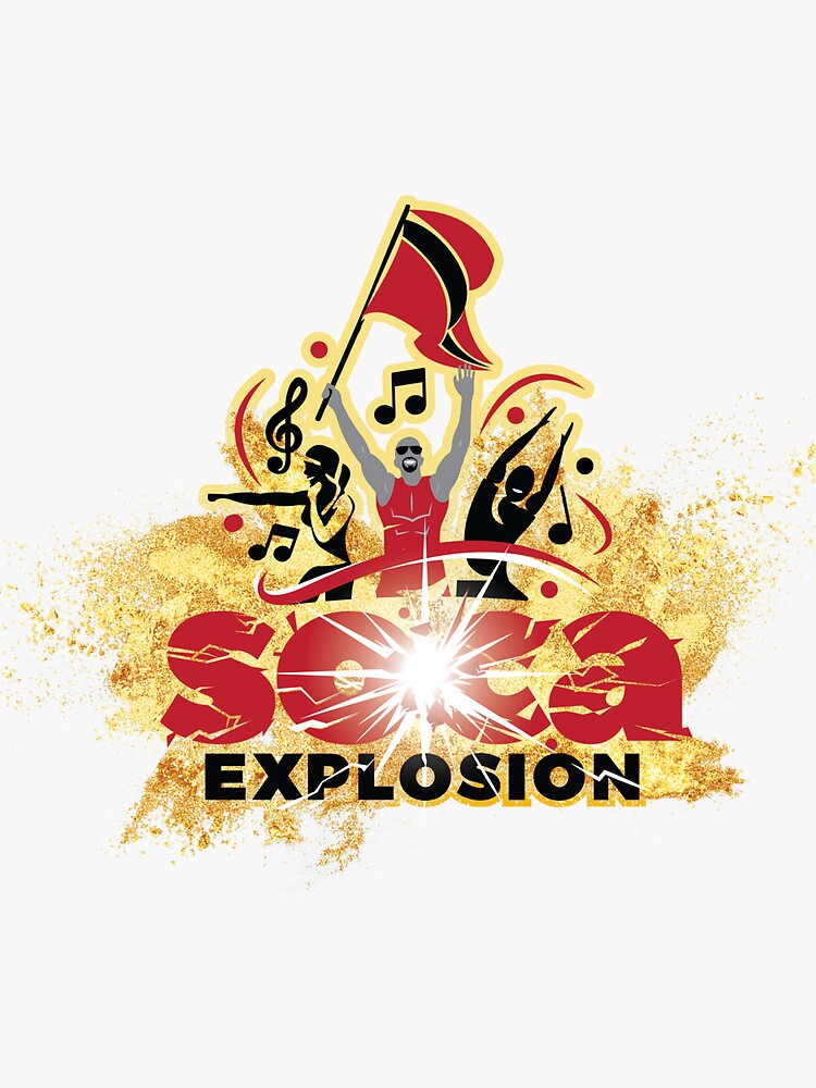 "Soca Explosion" Sticker for Sale by TriniMashupp | Redbubble