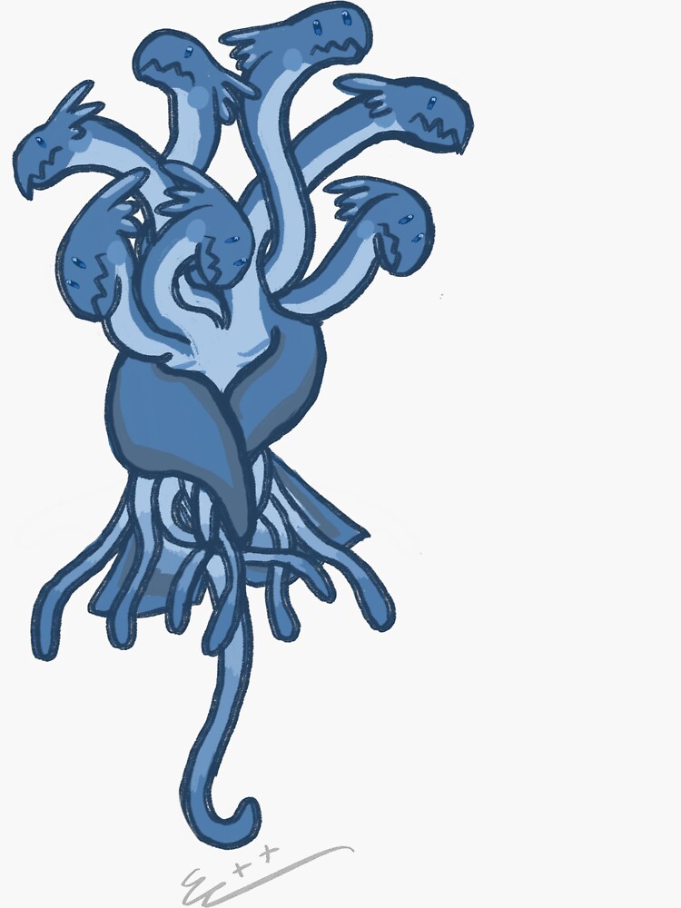 "Blue Hydra" Sticker for Sale by Thunar | Redbubble