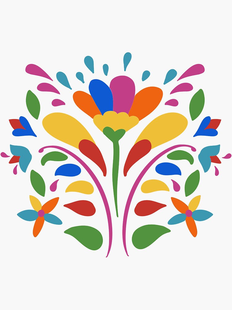 "MEXICAN OTOMI FLOWER DESIGN PACK" Sticker for Sale by ALINNAN789 ...