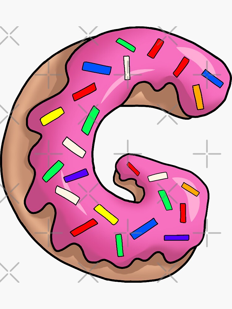 "Donut letter G" Sticker for Sale by azracaus | Redbubble