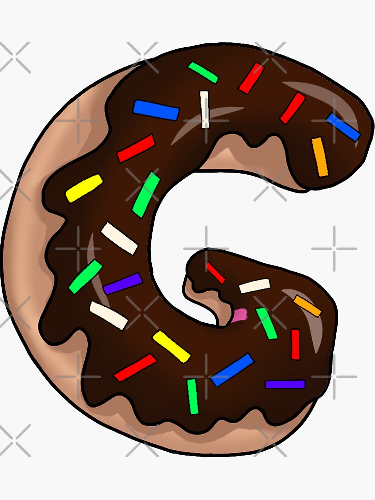 "Chocolate donut letter G" Sticker for Sale by azracaus | Redbubble