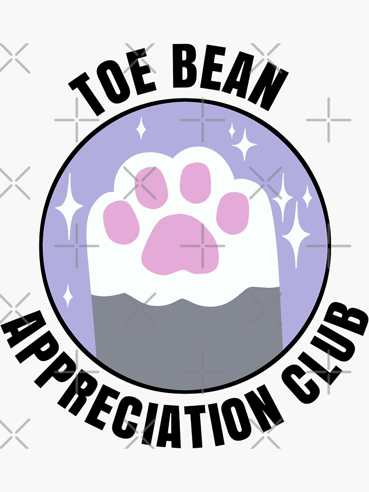 "Toe Bean Appreciation Club (Gray and White Cat)" Sticker for Sale by ...
