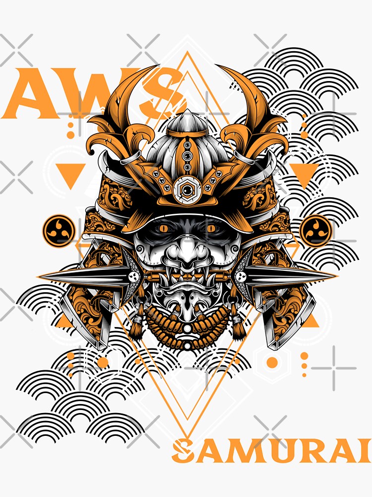"AWS Samurai" Sticker for Sale by clubtee | Redbubble