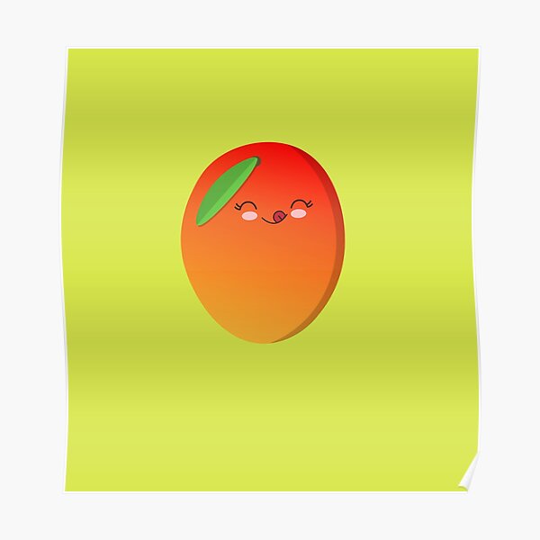 "Cute Kawaii Mango Sticker" Poster for Sale by miller8888 | Redbubble