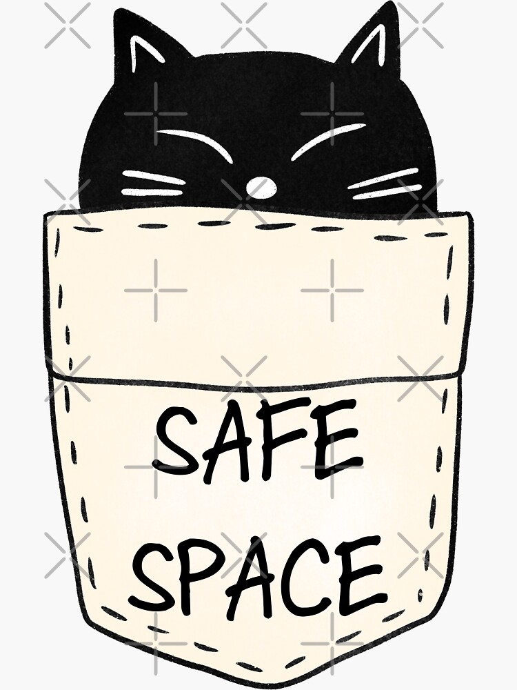 "Cat Hiding in Pocket" Sticker by JavierShih | Redbubble