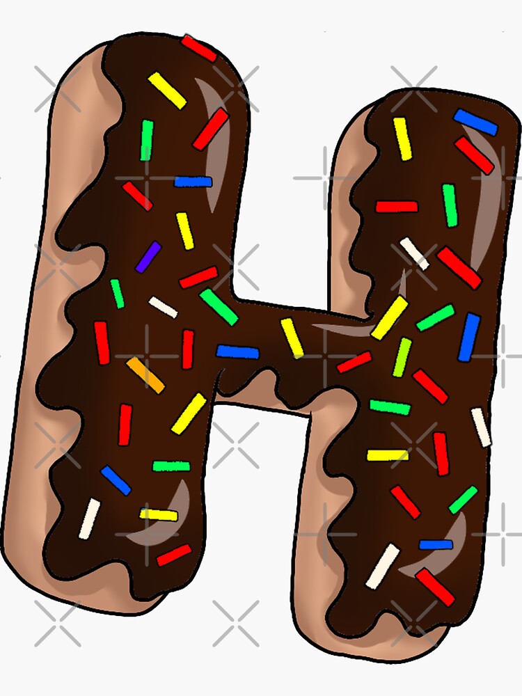 "Chocolate donut letter H" Sticker for Sale by azracaus | Redbubble