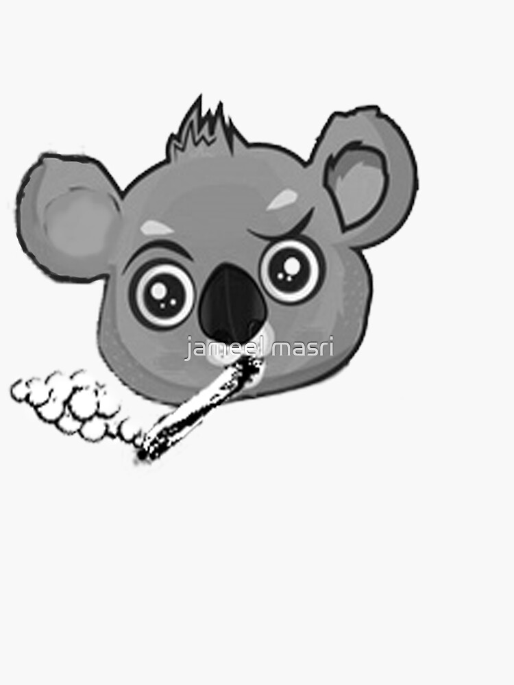 "pothead weed cannabis joint weed smoke pot high koala t.shirt" Sticker ...
