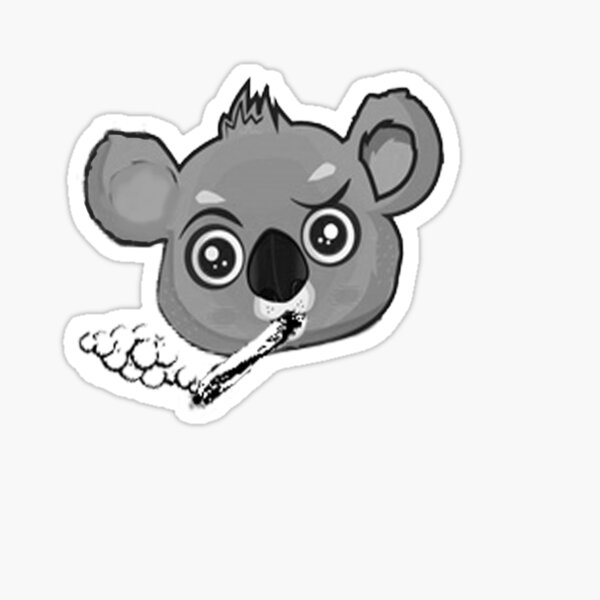 "pothead weed cannabis joint weed smoke pot high koala t.shirt" Sticker ...