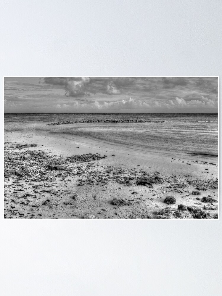 "Yamacraw Beach in Nassau, The Bahamas (Black & White)" Poster by ...
