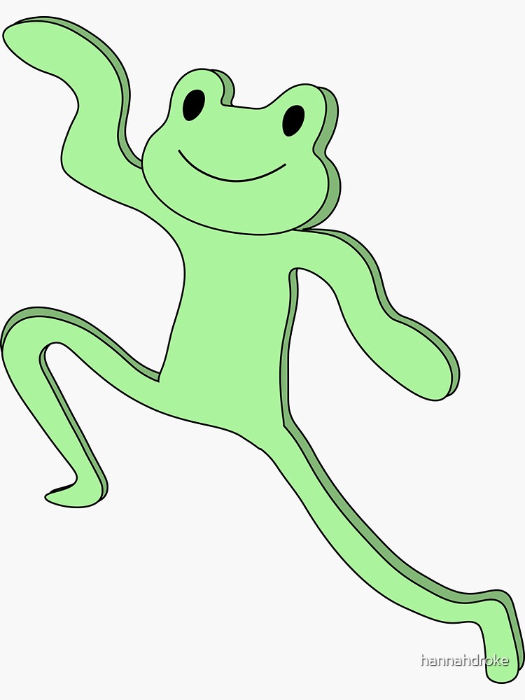 "Green Dancing Frog" Sticker by hannahdroke | Redbubble