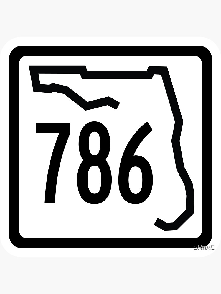 Pegatina «Ruta estatal de Florida 786 (código de área 786)» de SRnAC ...