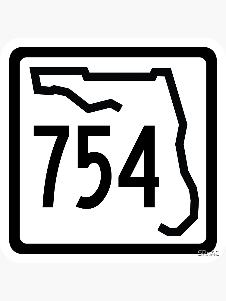 "Florida State Route 754 (Area Code 754)" Sticker for Sale by SRnAC ...