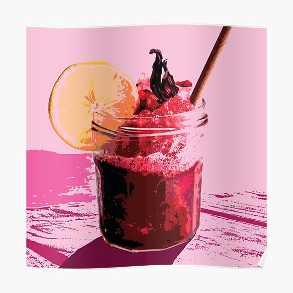"Cocktail Raspberry Pop Art" Poster by JillBusbyArt | Redbubble