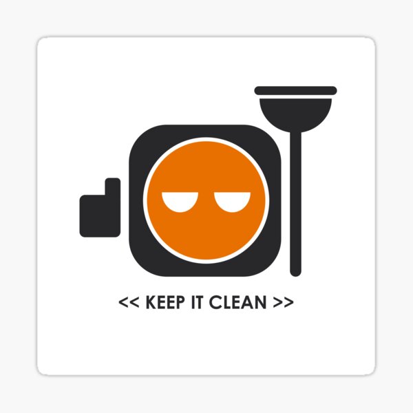 "Keep it Clean Orange" Sticker by KDesign13 | Redbubble