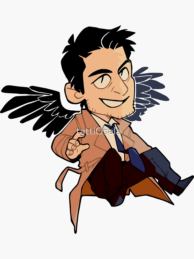 "SPN Castiel Sticker" Sticker for Sale by DOZERDRAWS | Redbubble