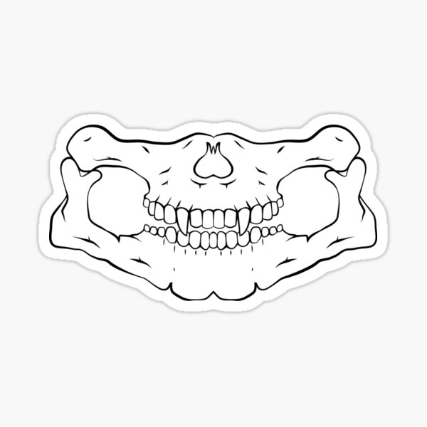 "bone mouth" Sticker for Sale by Y-face-masks | Redbubble