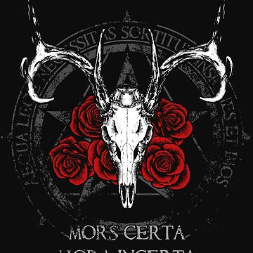 "Deer skull - Latin Death Quote - Pagan Occult" Art Print for Sale by ...