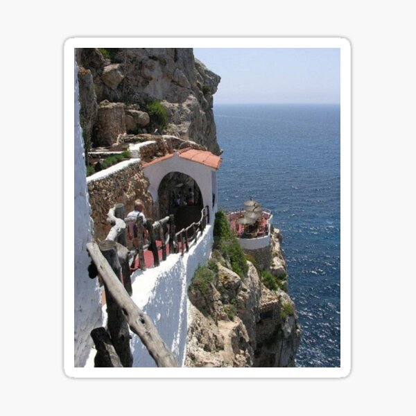 " pretty Binibeca Spanish coffee bar , Art Print, the white town of ...