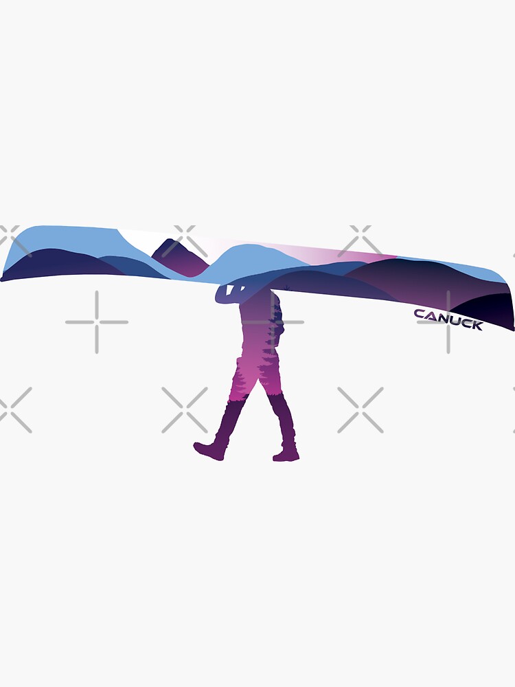 "CANUCK Canoe Portage Crossing" Sticker by Variable142 | Redbubble