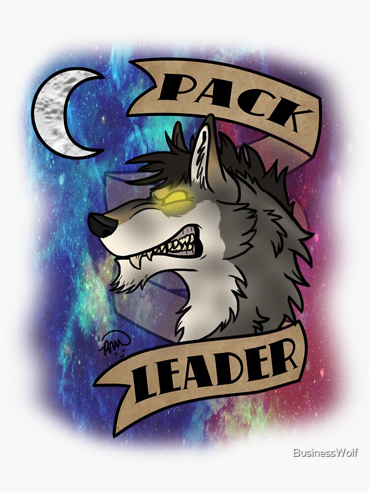 "Pack Leader- Werewolf Space Design" Sticker by BusinessWolf | Redbubble