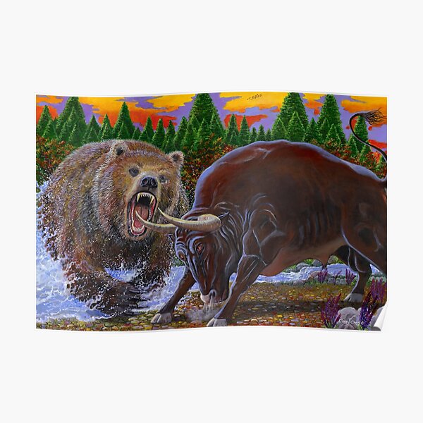 "Bull and Bear" Poster by Bluemarlin | Redbubble