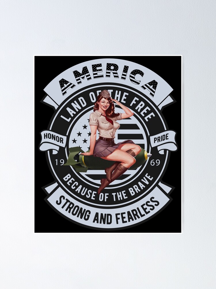 "America Bomber Pin-Up Girl" Poster by Melvin89 | Redbubble