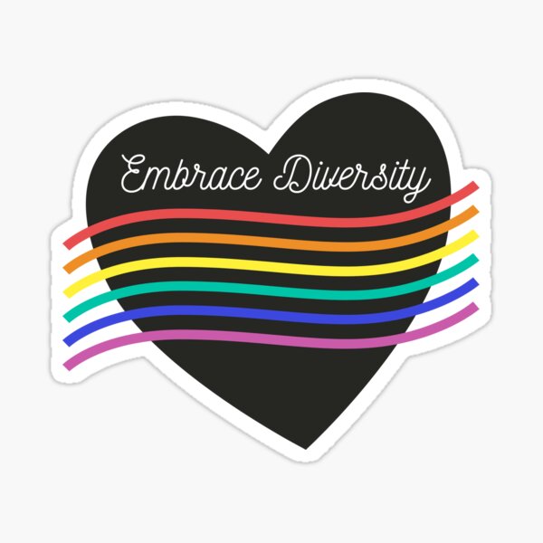 "Embrace Diversity" Sticker for Sale by virunpatou | Redbubble