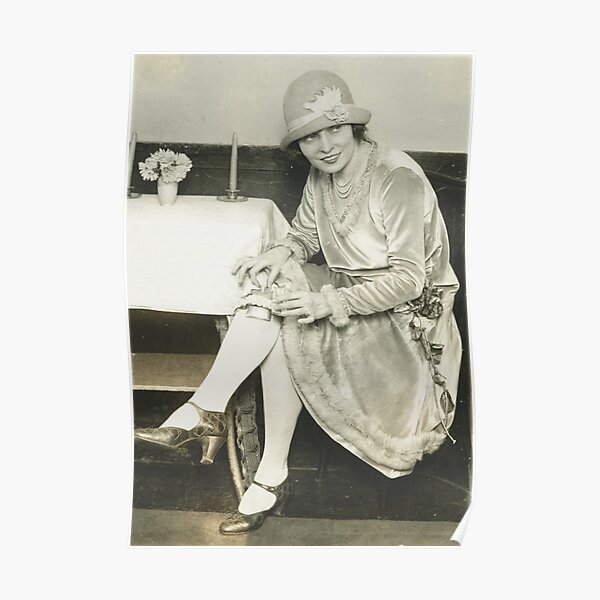 "Woman with Garter Flask During Prohibition, 1920s" Poster for Sale by ...