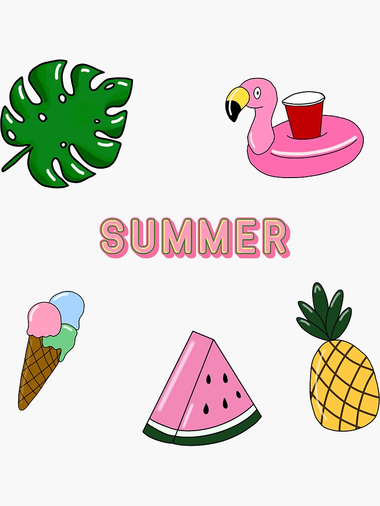 "Summer Pool Party Sticker Pack" Sticker for Sale by emmie-grace ...