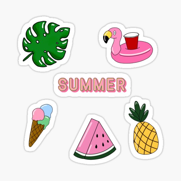 "Summer Pool Party Sticker Pack" Sticker for Sale by emmie-grace ...