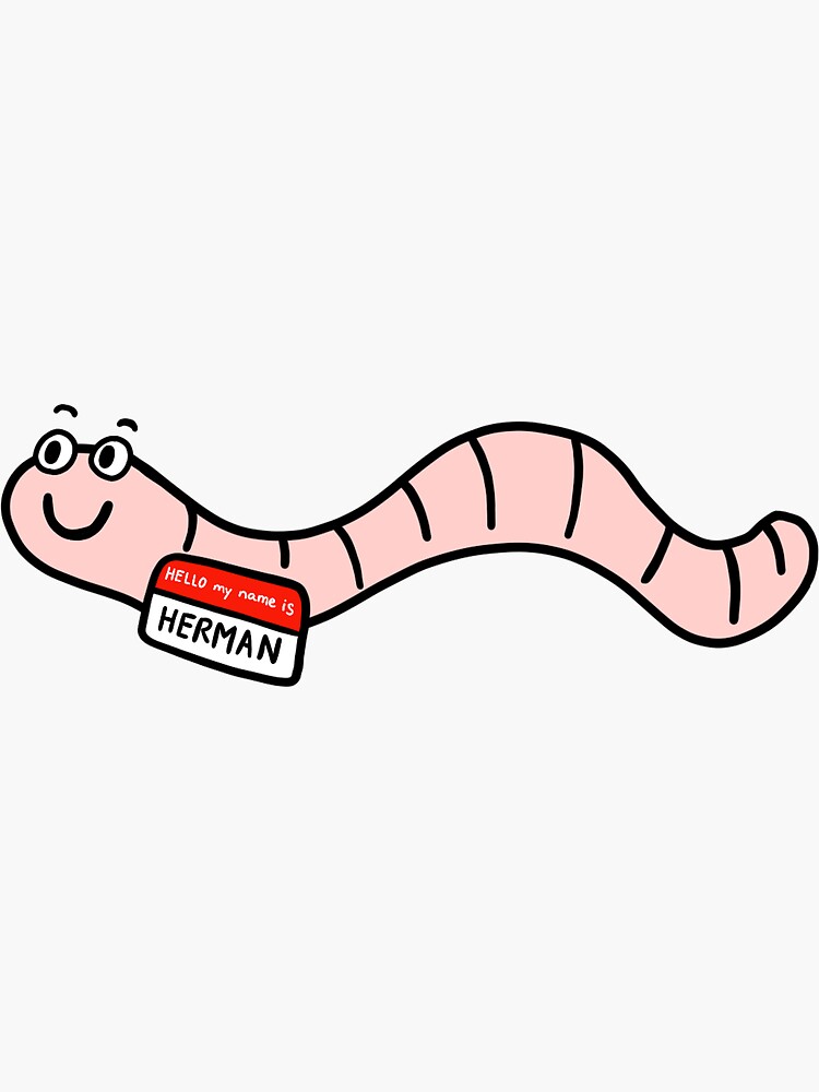 "Herman The Worm " Sticker for Sale by UnitedSpirit | Redbubble