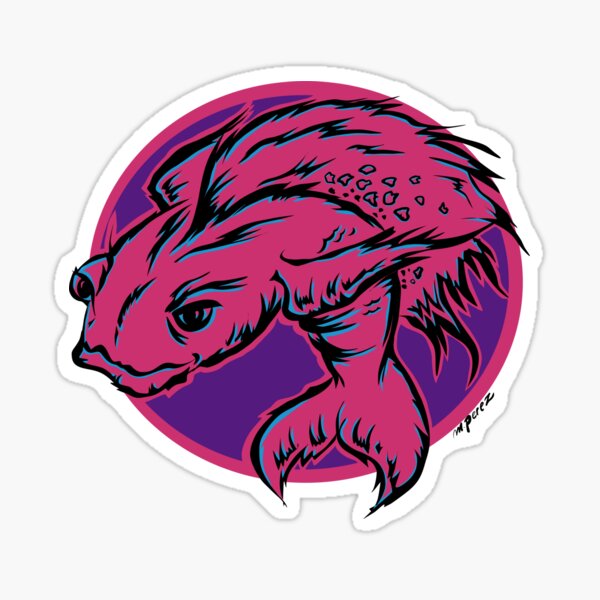 "Pink Fish" Sticker by seis-seven-art | Redbubble