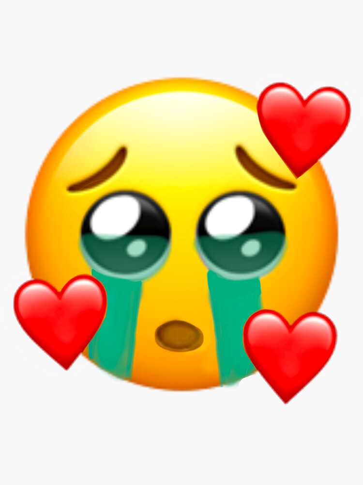 "Sad Crying Love Emoji" Sticker for Sale by ryannikitiadis | Redbubble
