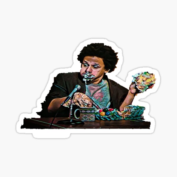 "Eric Andre eating cake " Sticker for Sale by GIVEMESTCKERS | Redbubble
