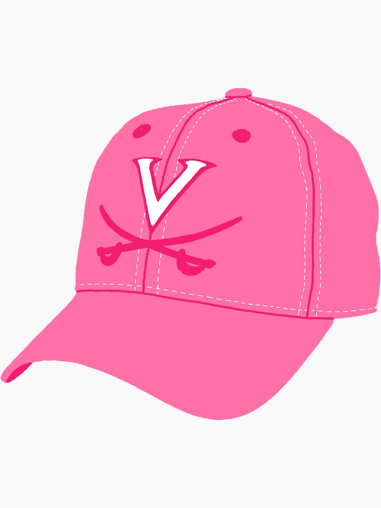 "UVA Logo V Sabres Baseball Hat Watermelon Pink" Sticker by cats-corner ...