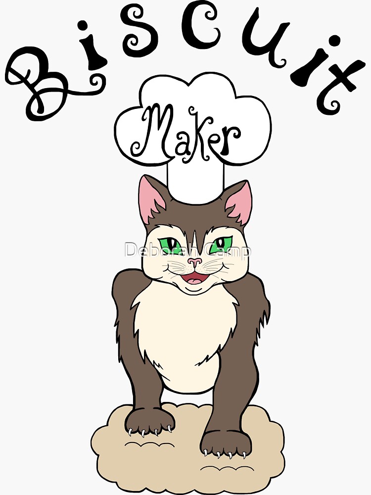 "Biscuit Maker Cat" Sticker for Sale by DeborahCamp | Redbubble