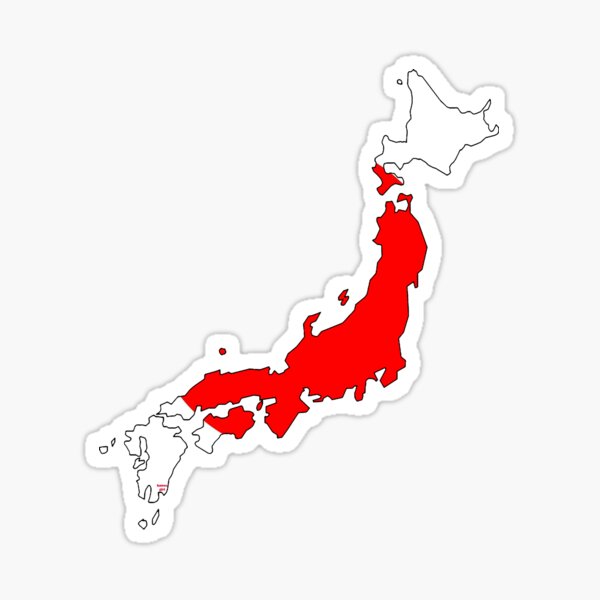 "Japanese Flag in a Map of Japan" Sticker by Havocgirl | Redbubble