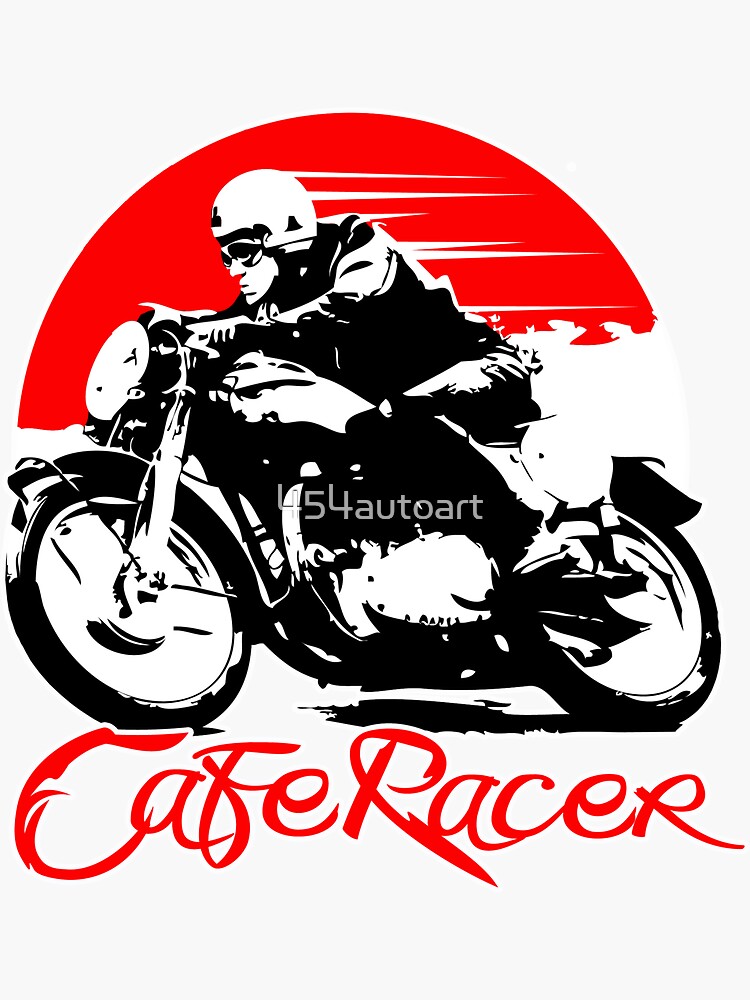 "Cafe Racer" Sticker for Sale by 454autoart | Redbubble