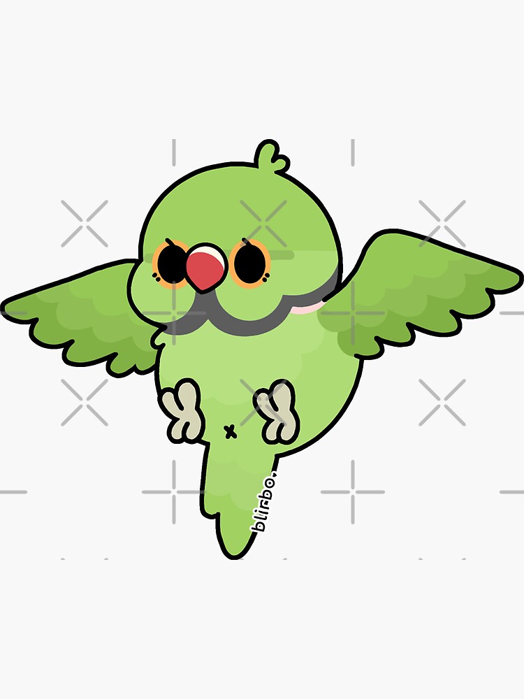 "Flying Indian Ringneck - Lime Green" Sticker by blirbos | Redbubble